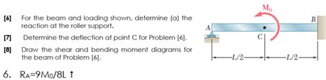 Solved 6] ﻿for The Beam And Loading Shown Determine A