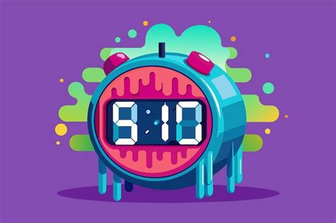 Premium Vector A Clock With The Time On It Glitch Alarm Clock With Distorted Numbers