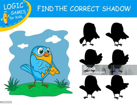 새의 올바른 그림자를 찾습니다 화려한 배경에 귀여운 만화 앵무새 재미있는 캐릭터와 교육 매칭 게임 아이들을위한 논리 게임 어린이 유치원 또는 학교에 대한 학습 카드 0명에