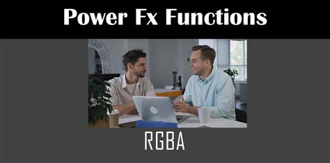 How To Use The Power Fx Rgba Function In Power Apps