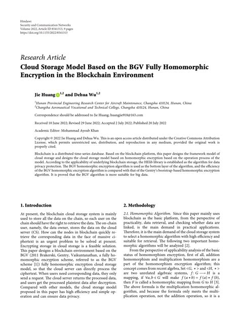 pdf cloud storage model based on the bgv fully homomorphic encryption