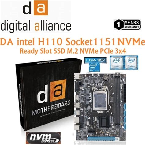 Jual Da Motherboard Intel H110 Nvme Socket Lga 1151 Digital Alliance