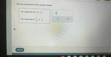 Solved Find The Reciprocals Of The Numbers Below The