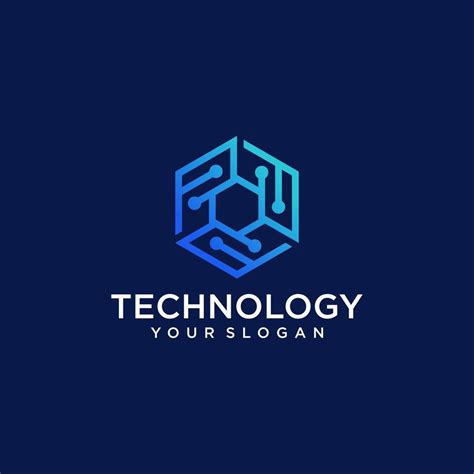 Modern Hexagon Tech Logo Designs Concept Vector Hexa Technology Logo