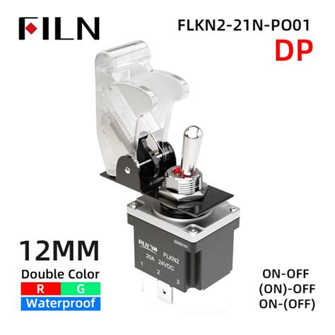 Lighted Toggle Switch Randg Dual Colors 4 Pin Waterproof Toggle Switch