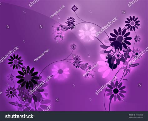 Illustration Various Assorted Flowers Wallpaper Design Stock