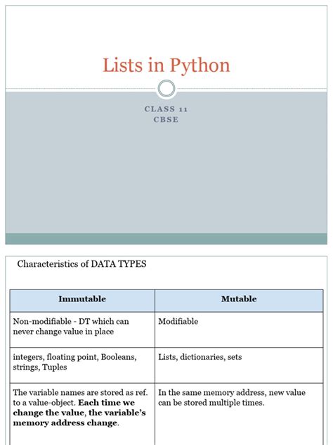 Lists in Python (TBC) | PDF | Data Type | Integer (Computer Science)