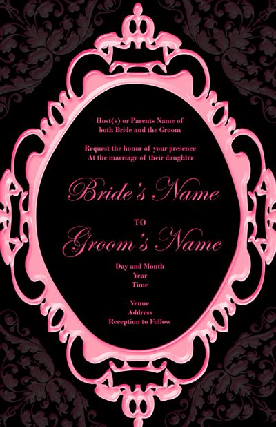 Elegant And Beautiful Wedding Invitations For Free Pink And Black