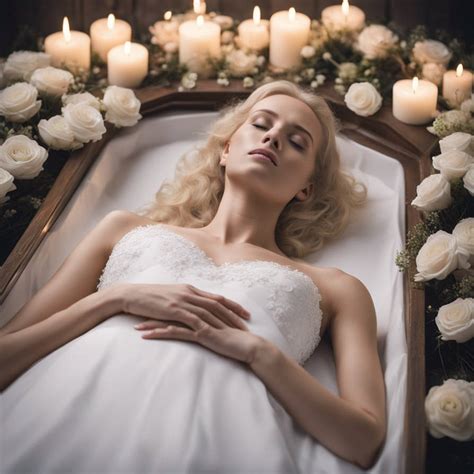 Attractive Blonde Woman Lying Dead In Coffin Whit By Telemont2 On