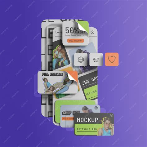 Premium Psd Glassmorphism Style Mockup Design