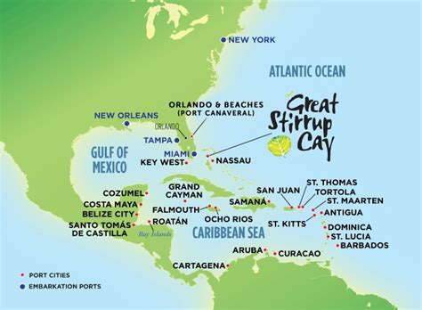 Map Of The Caribbean Cruise Ports