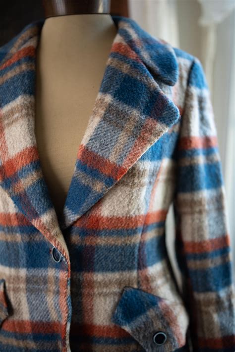 Plaid Wool 2 Pc Outfit Blazer And Skirt Vintage 2pc Outfit