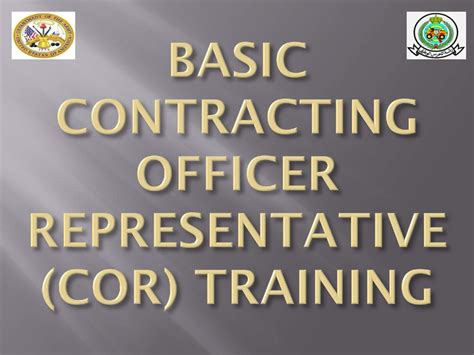 Basic Contracting Officer Representative Cor Training