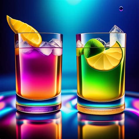 Two Glasses Of Alcohol With A Lime Slice On The Bottom Ai Generated