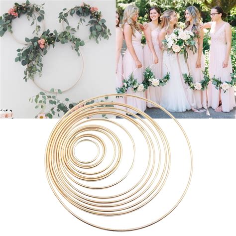 Cheersus Wreath Rings Wooden Bamboo Floral Hoop Wreath Macrame Craft