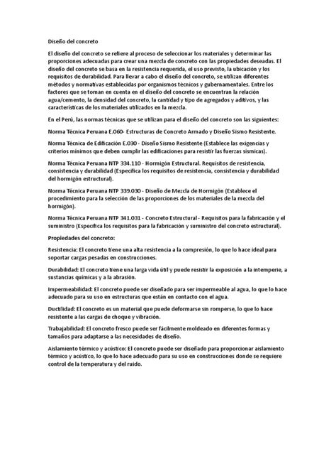 Diseño Del Concreto Pdf Hormigón Ingeniería De Edificación