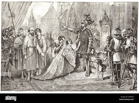 Queen Phillippa Interceding For The Citizens Of Calais From Cassells Illustrated Universal
