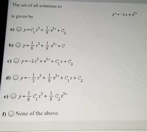 solved the set of all solutions to y 2x e 3x is given