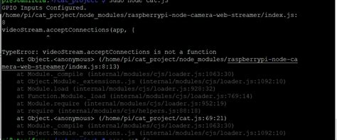 Acceptconnections Not A Function Issue Caseymcj Raspberrypi Node Camera Web Streamer