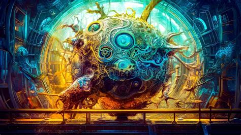 Strange Looking Object In The Middle Of Room With Lots Of Lights