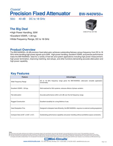 Data Sheet Mini Circuits Data Sheet Mini Circuits