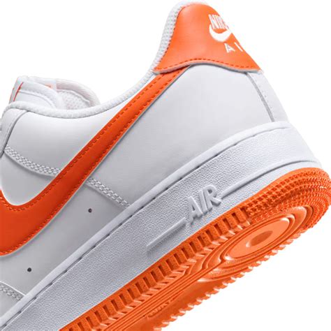 Nike Air Force 1 07 Low Shoes Safety Orange White Mens Size 8 14