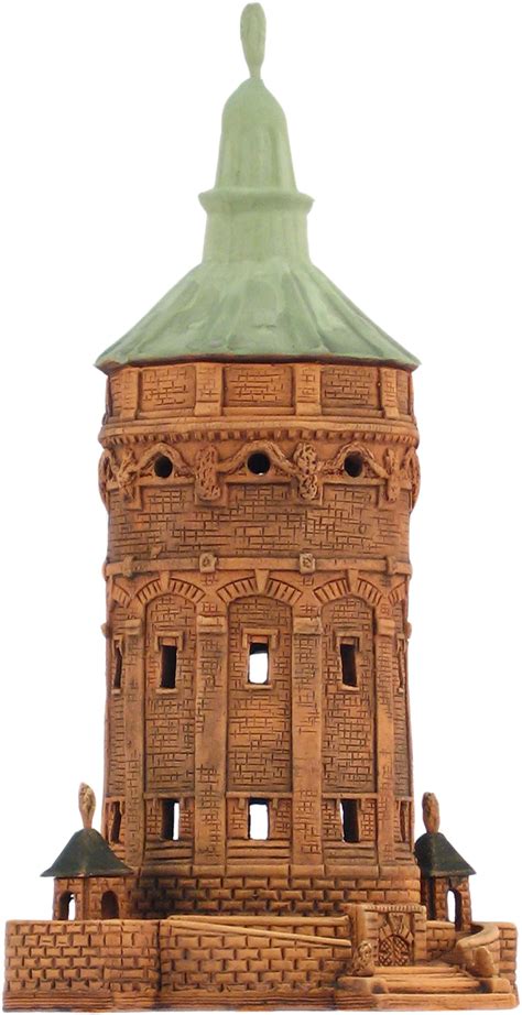 Wasserturm Mannheim Miniatur Haus Licht Duft Ton Keramik Terra
