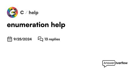 Enumeration Help C