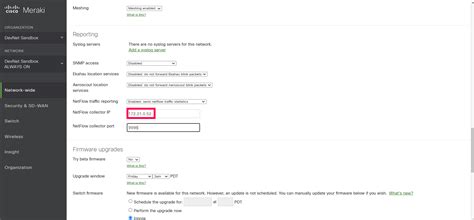 Configuring Flow Exports On Meraki Devices Online Help Site24x7