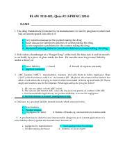 Blaw Q2doc Blaw 3310 001 Quiz 2 Spring 2016 Name 1 The Drug