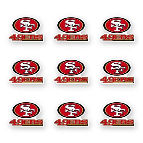 San Francisco 49ers Logo Decal Set Of 9 By 2 In Each Die Cut Inspire
