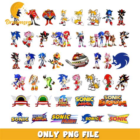 Sonic The Hedgehog Characters Bundle Png Sonic Mania Png Dreamsvg Store