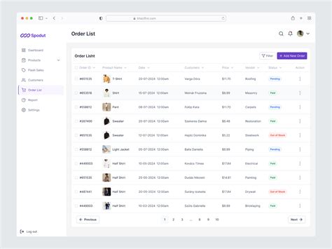 E Commerce Admin Web App Behance