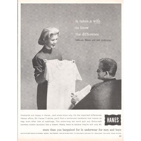 Hanes Art 96 Hanes Underwear Sexist Vintage Print Ad It Takes A