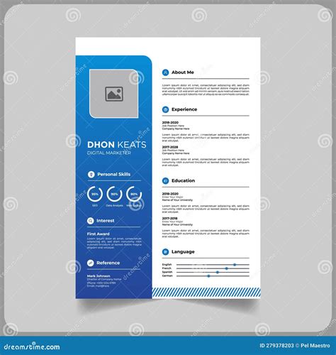 Digital Marketer Resume Stock Illustration Illustration Of Candidate 279378203