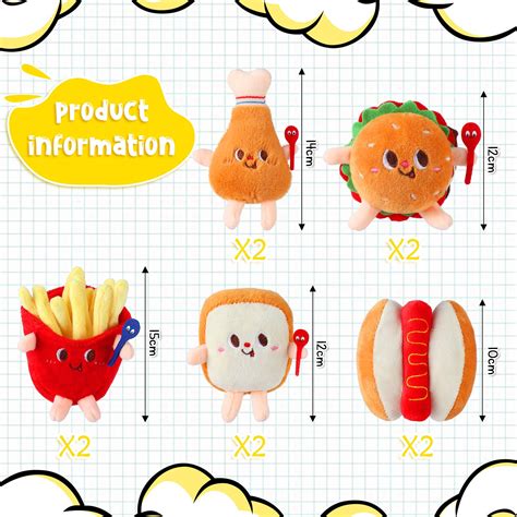 Mua 10 Pcs Food Plush Toy Simulation Hamburger Hot Dog French Fries