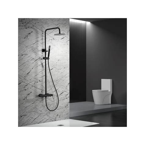 Conjunto De Ducha Monomando Line Negro Mate