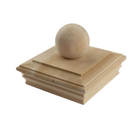 Deckorators 6 In X 6 In Newport Ball Top Cedar Wood Post Cap 72315 The Home Depot