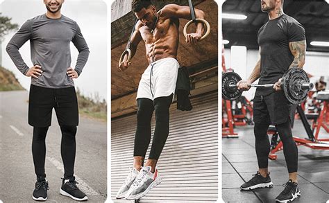 Aolesy Mens 2 In 1 Running Pants Gym Workout Compression