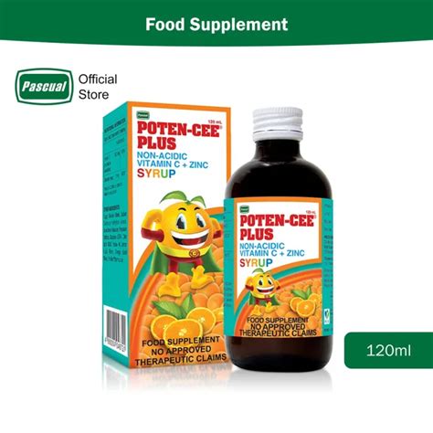 Poten Cee Plus Non Acidic Vitamin C Zinc Syrup 120ml Lazada Ph