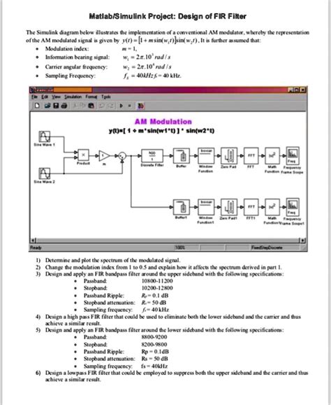 solved matlab simulink project design of fir filter the simulink