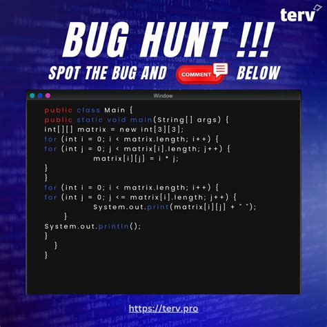 Terv Pro On Linkedin Can You Identify The Bug In The Code👨‍💻🔍 Comment Below If You Spot