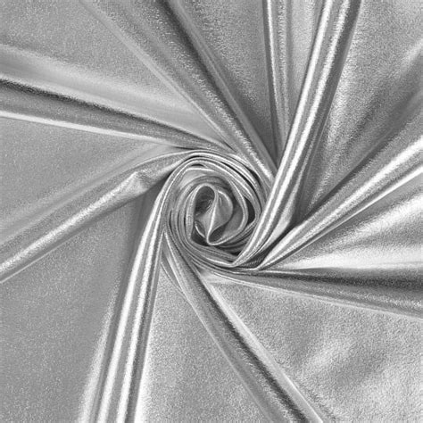 Shiny Silver Foil Lame Metallic Spandex 5960 Wide Polyester Spandex