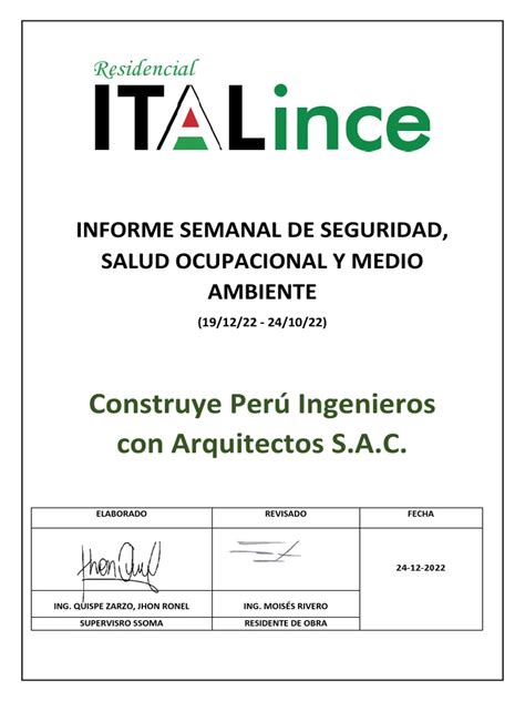 Informe Semanal De Seguridad 19 12 22 A 24 12 22 Pdf Informe Semanal De Seguridad 19 12 22 A 24 12 22 Pdf