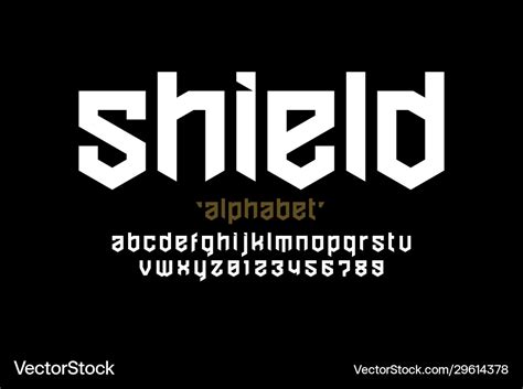 Shield Style Font Design Security Protection Vector Image