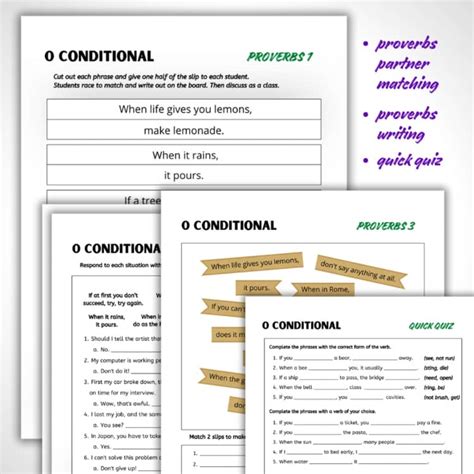 Zero Conditional Lesson Plan Anchor Chart Worksheets And Activities Pack