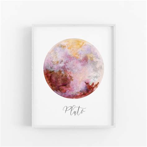 Planet Pluto With White Background Poster Space Decor Tiny Toes Design