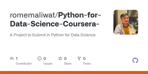 Github Jrmaliwatpython For Data Science Coursera A Project To