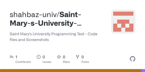 GitHub Shahbaz Univ Saint Mary S University Programming Test Saint Mary S University