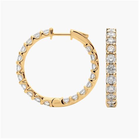 Luna Diamond Eternity Hoop Earrings In 14k Yellow Gold 5 Ct Tw